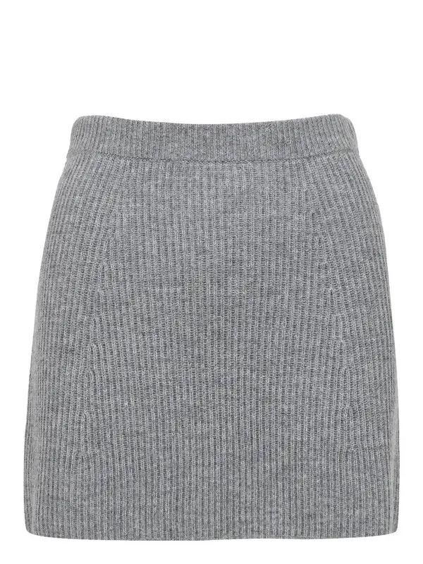 Sportmax Wool And Cashmere Ribbed Skirt - Grey