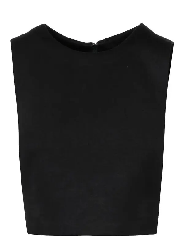 Max Mara Sleeveless Viscose Jersey Top - Black