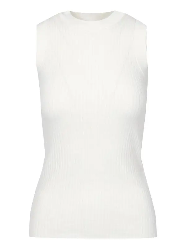 Sportmax Sleeveless Crew Neck Jersey Top - Cream