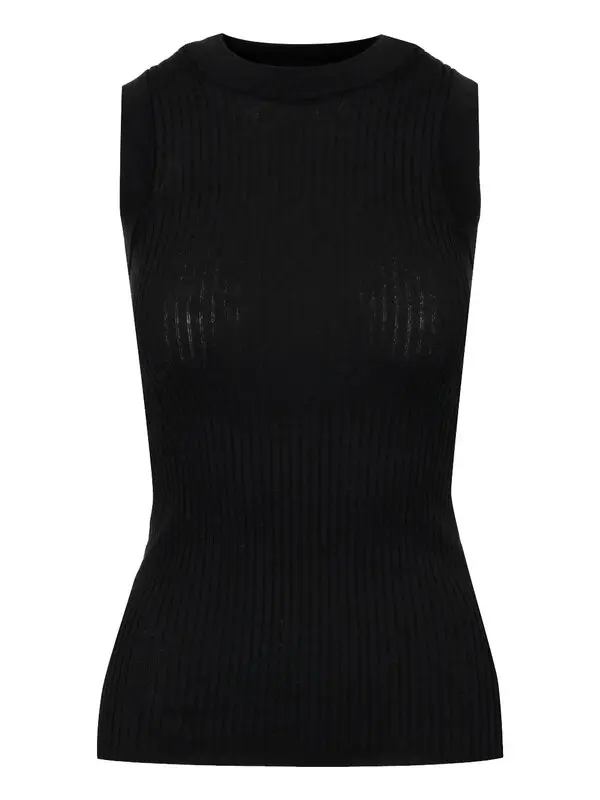 Sportmax Sleeveless Crew Neck Jersey Sweater - Black