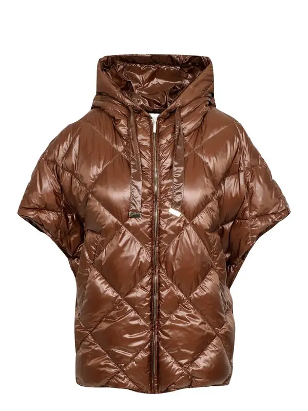 Max Mara Diamond Quilted Down Jacket - Camel