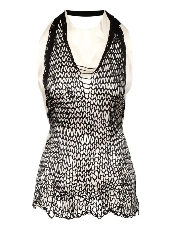 Sportmax Sleeveless Cotton Top - Burro+nero