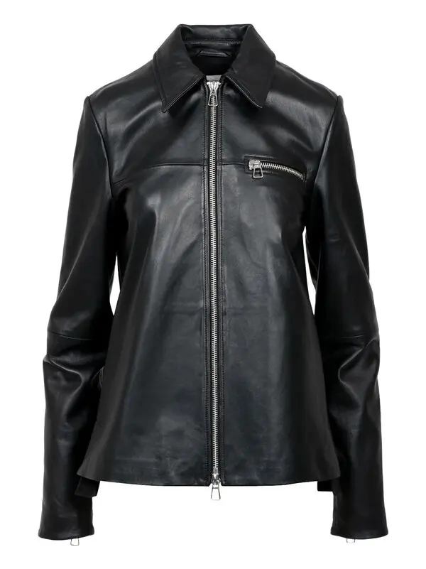Sportmax Leather Coat - Black
