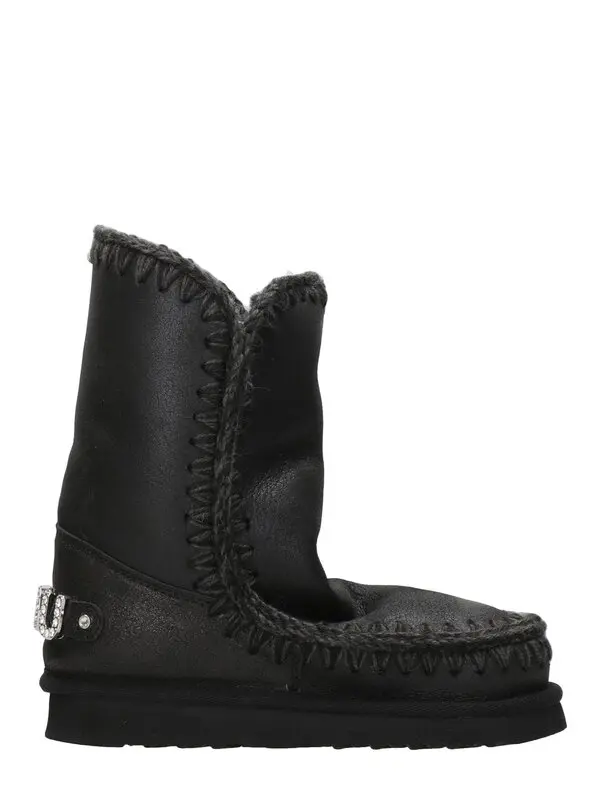 Mou Handcrafted Sheepskin Boots - Black