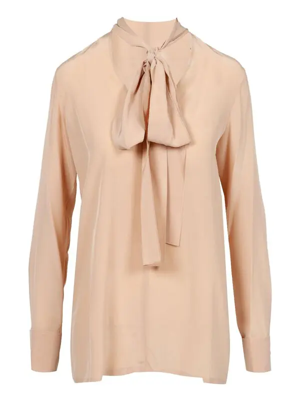 Sportmax Silk Long Sleeve Top - Powder