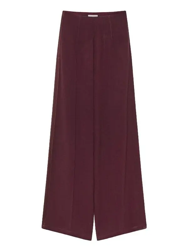 FORTE_FORTE Palazzo Trousers In Satin Envers - Cioccolato