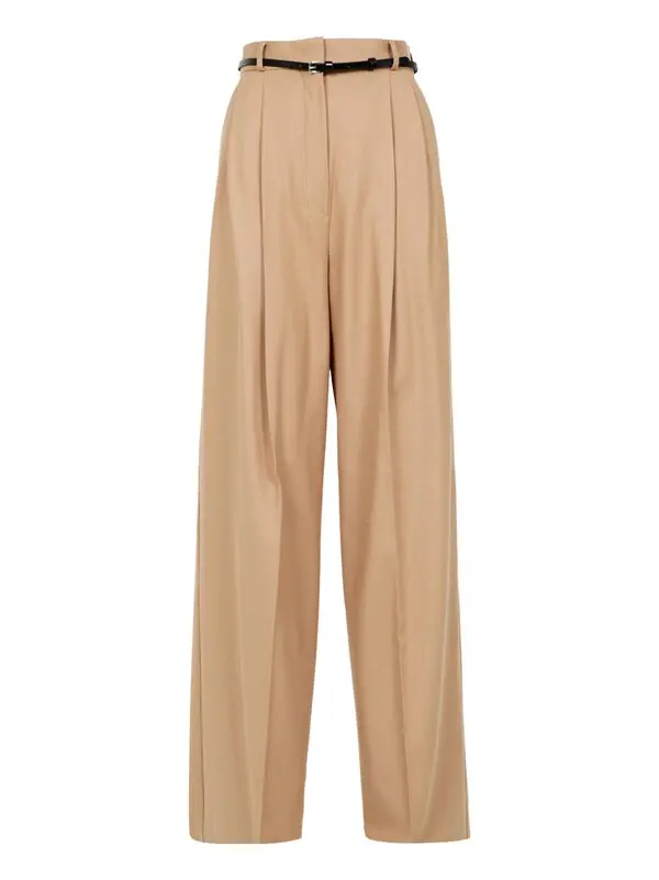 Sportmax Stretch Wool Flannel Trousers - Camel