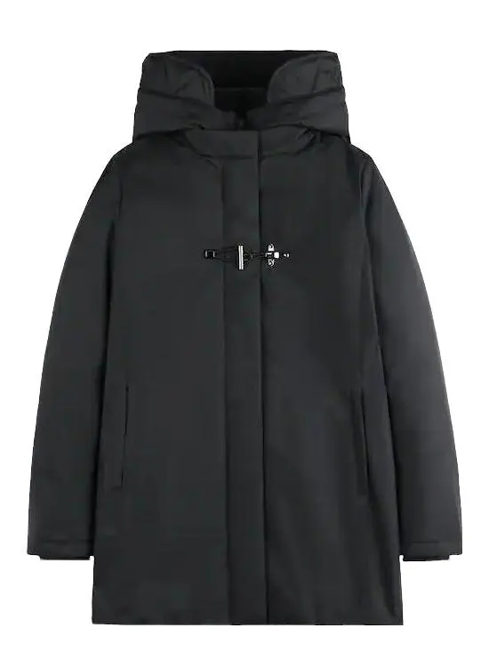 FAY Technical Toggle Coat - Black