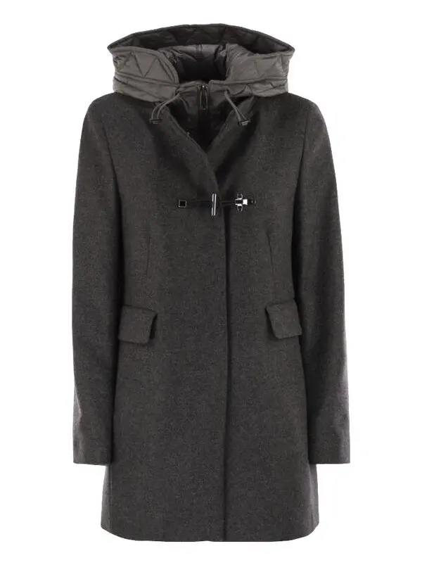 FAY Wool-blend Toggle Coat - Grey