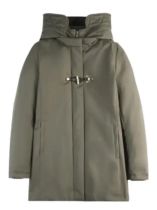 FAY Technical Gabardine Toggle Coat - Green