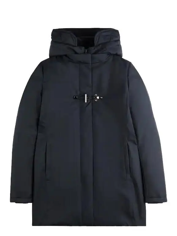 FAY Technical Gabardine Toggle Coat - Blue