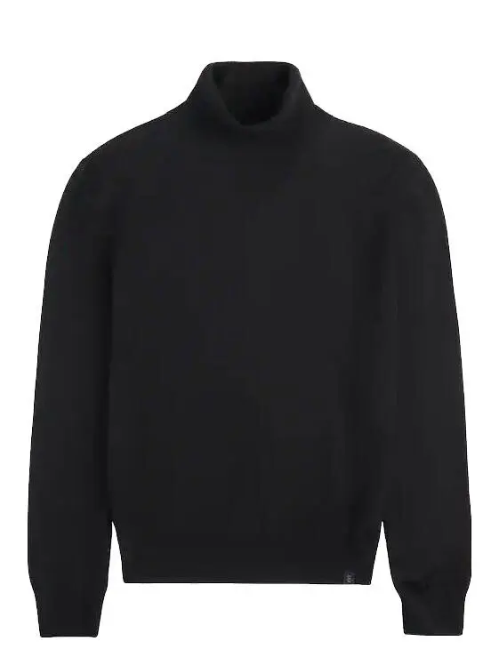 FAY Wool Turtleneck Sweater - Black