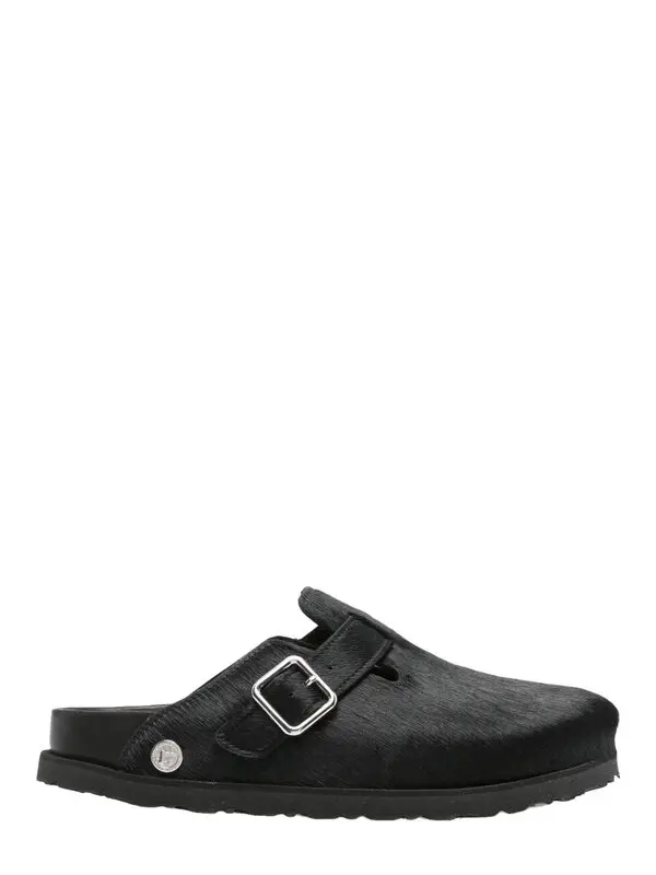 BIRKENSTOCK Calf Suede Buckle Sandals - Black