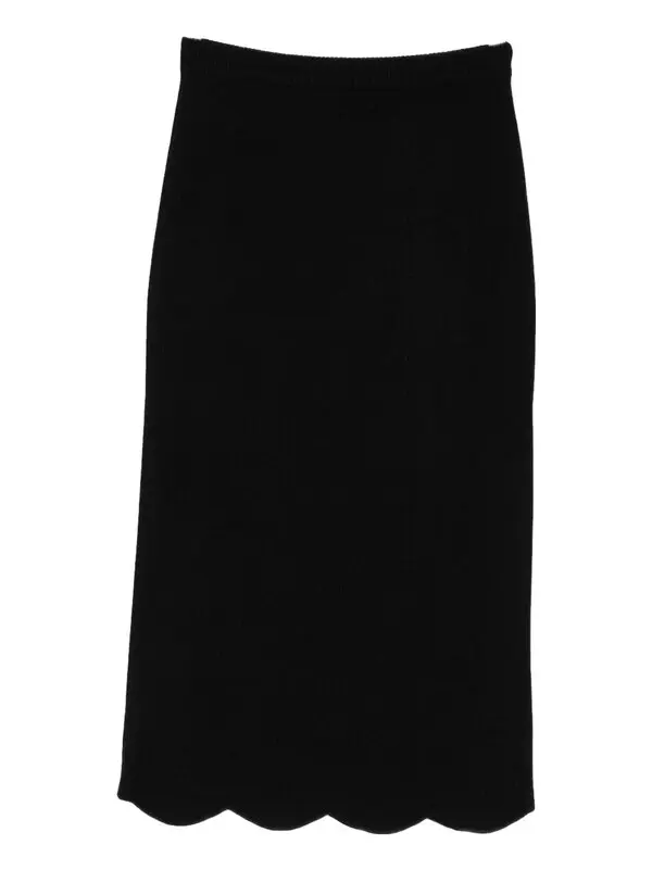 Twin-set Scalloped Hem Skirt - Black