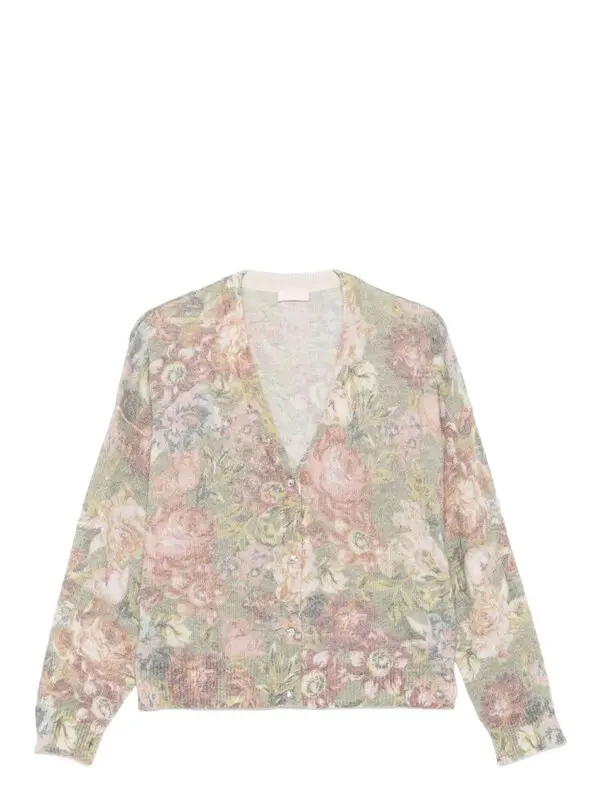 Liu Jo Floral Pattern V-neck Sweater - Pink