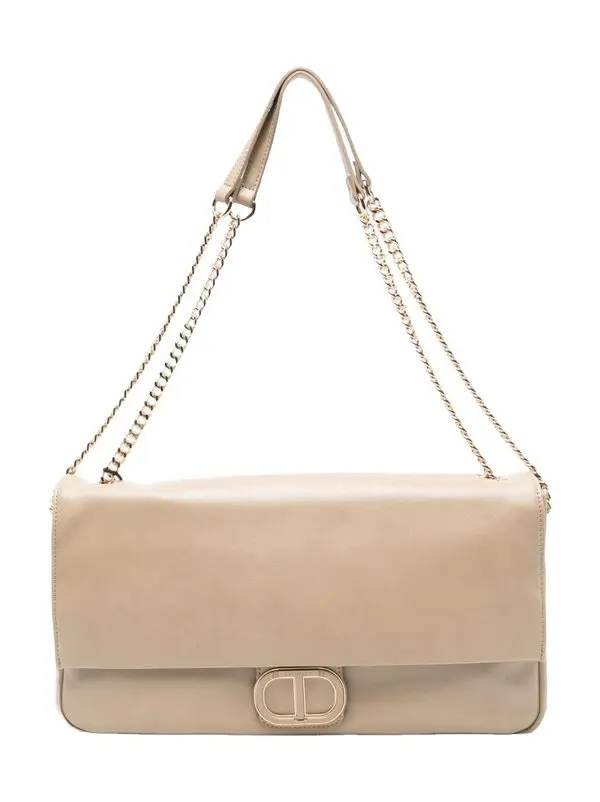 Twin-set Chain-link Top Handle Bag - Beige