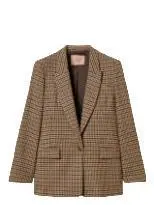 Twin-set Checked Single-breasted Jacket - Cammello/nero