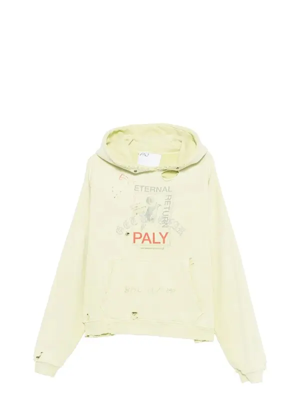 PALY Hooded Graphic Print Sweater - Green