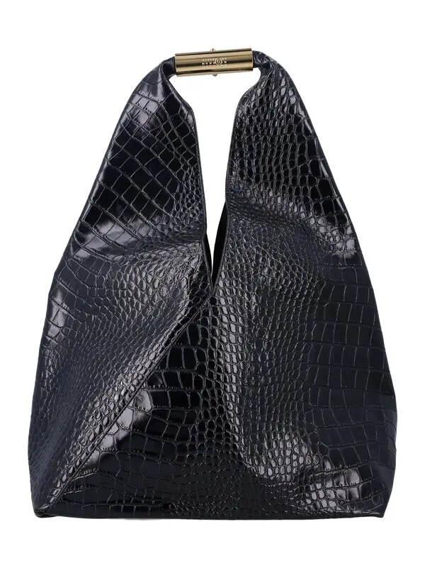 MAISON MARGIELA Embossed Leather Japanese Bag - Black
