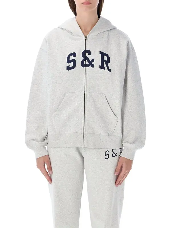 SPORTY & RICH S&r Ivy Zip Hoodie - Heather Gray