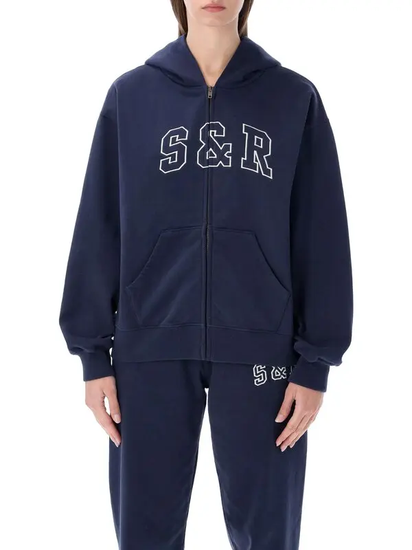 SPORTY & RICH S&r Ivy Zip Hoodie - Blue