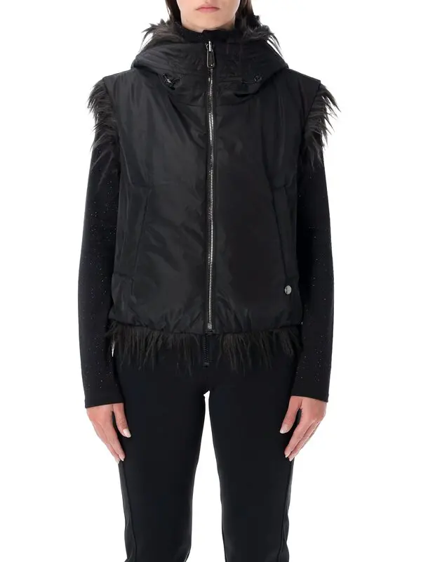 Goldbergh Reversible Bodywarmer With Faux Fur - Black