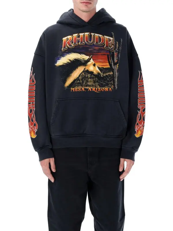 Rhude Mesa Stallion Hoodie - Vintage Black