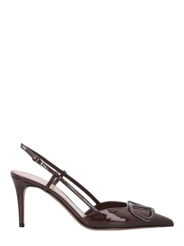 Valentino Garavani Vlogo Signature Patent Leather Pumps - Dark Brown