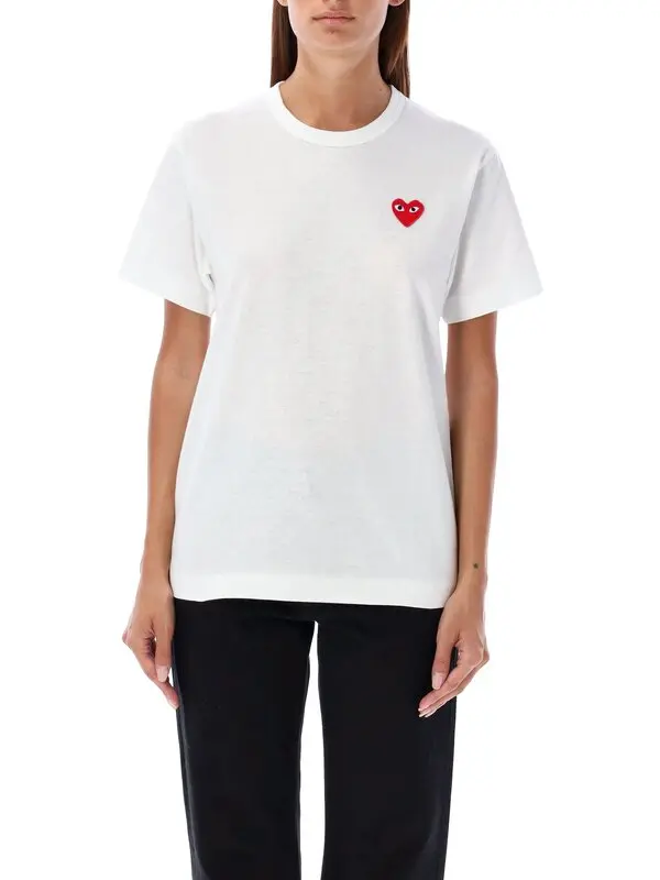 Play Comme Des Garcon Classic Heart Patch Tee - White