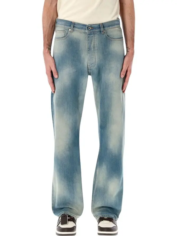 Off White Diag Raw Patch 90s Skate Jeans - Dirty Blue
