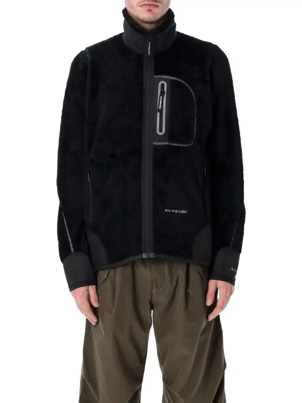 AND WANDER 18 High Loft Fleece Jacket - Black