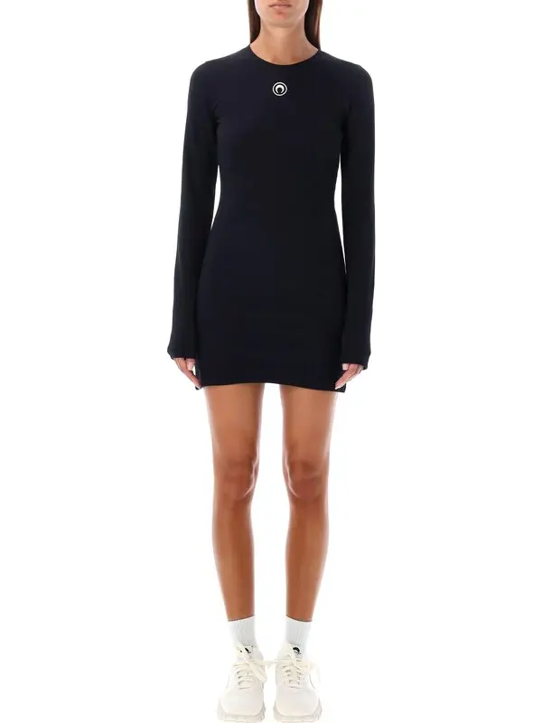 MARINE SERRE Mini Jersey Dress - Black