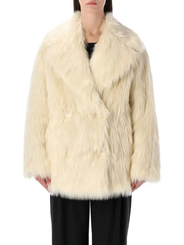 STAND STUDIO Katalina Faux Fur Coat - White