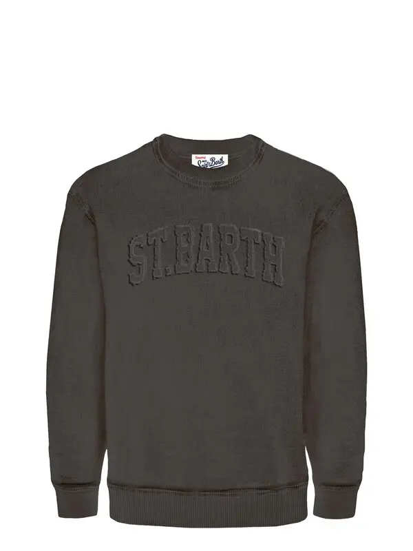 MC2 SAINT BARTH Cotton Sweatshirt With Embroidery - Grey