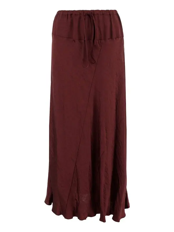 LAUREN MANOOGIAN Long Rayon Skirt With Drawstring - Red