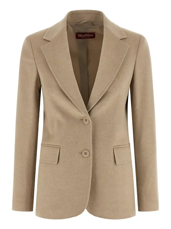 Max Mara Folgore Virgin Wool Blazer - Beige