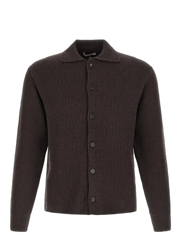 Auralee Ultra Fine Wool Cardigan - Brown
