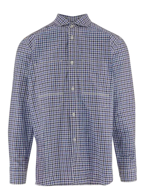 Junya Watanabe Cotton Shirt With Contrasting Check Pattern - Red