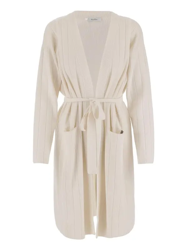 Max Mara Long Cashmere Cardigan - White