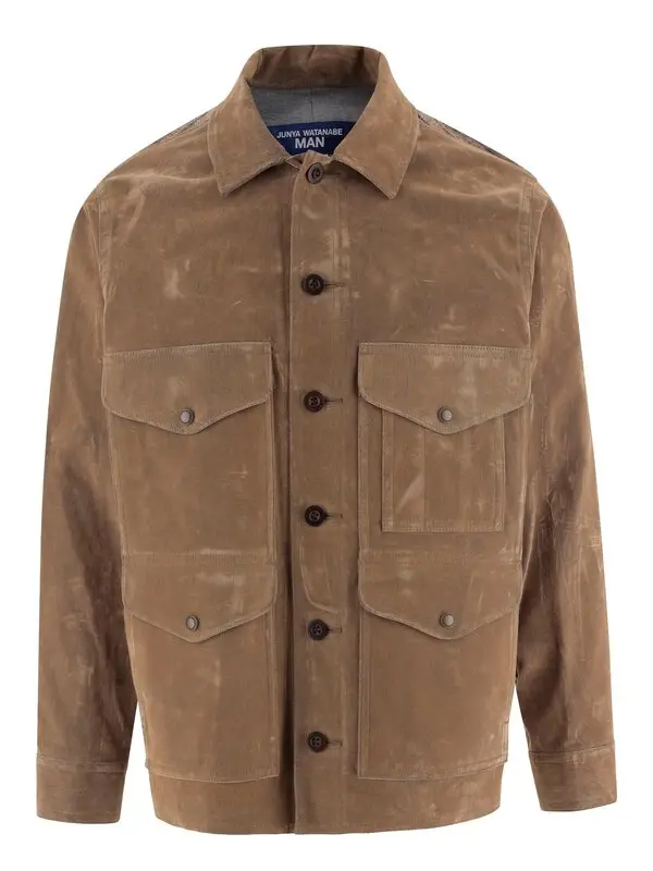 Junya Watanabe Cotton-blend Jacket With Contrasting Back Panel - Beige