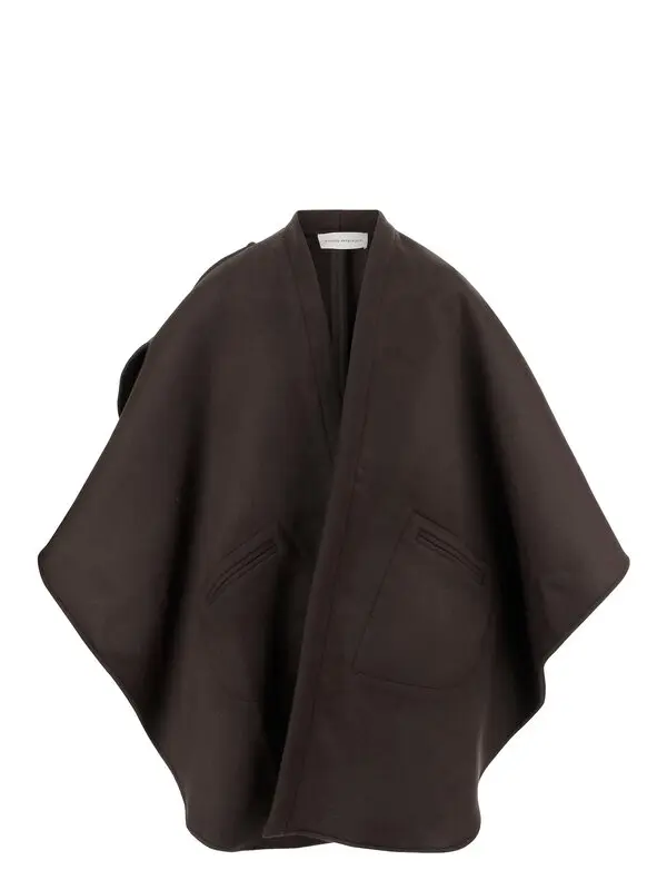 NICCOLO PASQUALETTI Wool And Cashmere Cape With Pockets - Brown