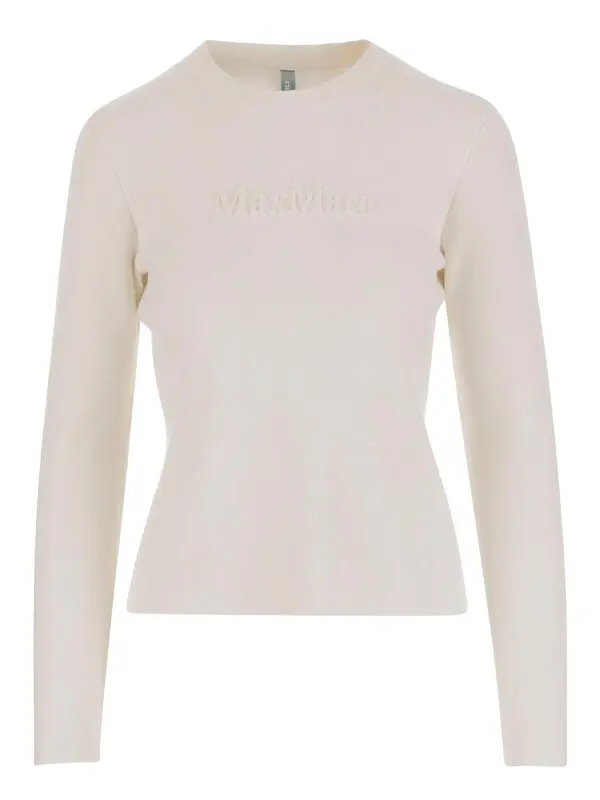 Max Mara Viscose Blend Knit Sweater - Ivory