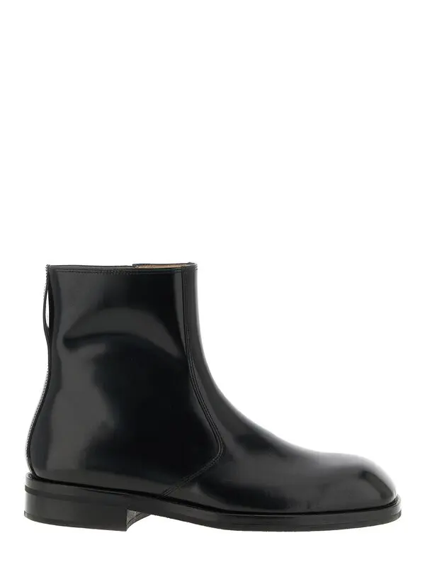 LEMAIRE Leather Ankle Boots - Black