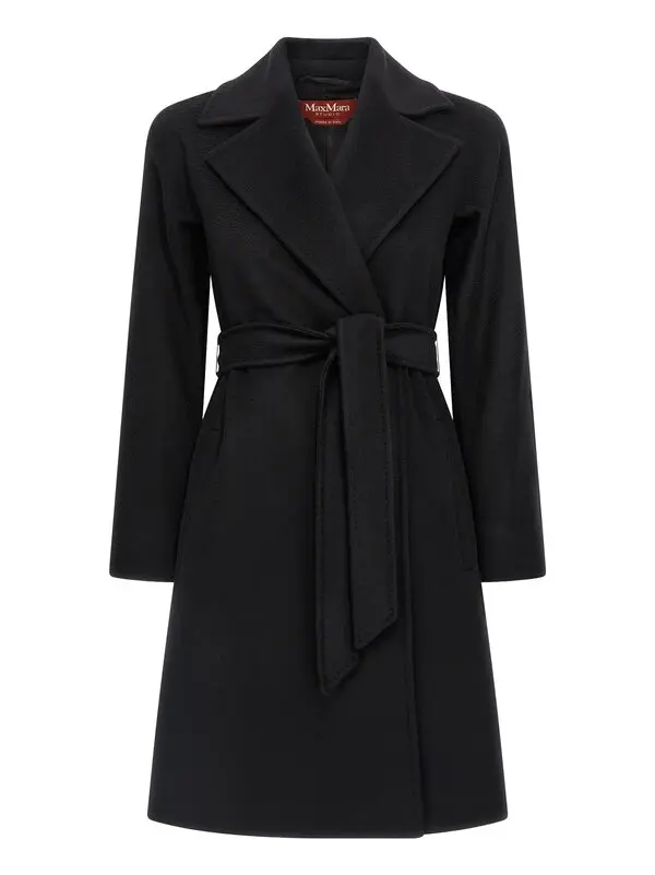 Max Mara Dravenna Pure Wool Drap Coat - Black