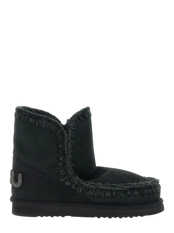 Mou Eskimo 18 Glitter Logo Ankle Boots - Black