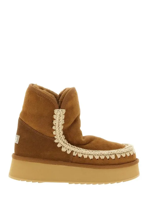 Mou Suede Platform Ankle Boots - Brown