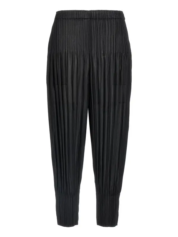 Issey Miyake Fluffy Basics Pleated Pants - Black