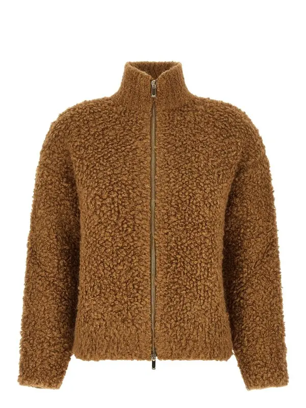 Max Mara Oggetti' Alpaca And Virgin Wool Blend Cardigan - Brown
