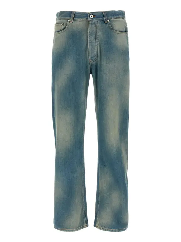 Off White Diag Raw Patch Jeans - Blue