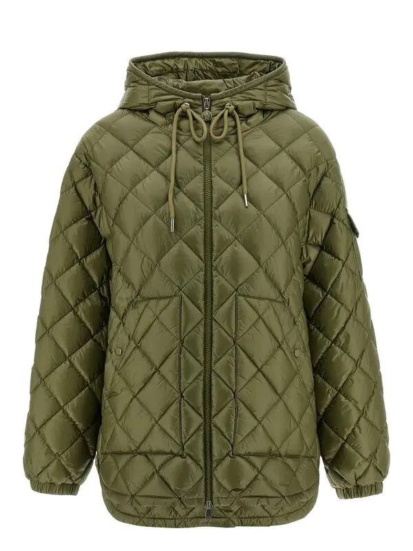 Moncler Diamond Quilted Goose Down Jacket - Green